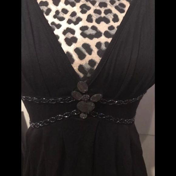 Chan Luu | Dresses | Chan Luis Black Dress Bling Deep V Neckline Small | Poshmark